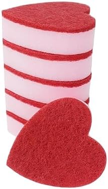 Amazon.com: Perastra Heart Shaped Sponge, Dual-Sided Kitchen Scrubber ...