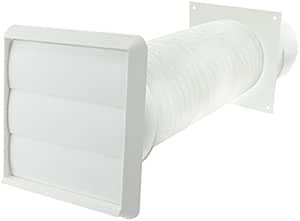 Spares2go Exterior Wall Ducting Kit for Neff Cooker Hoods (White, 4 ...