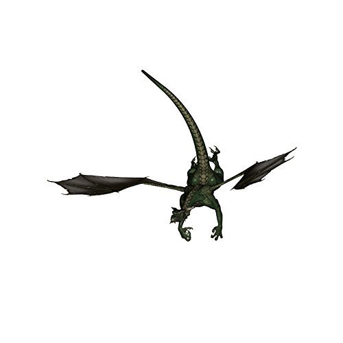 Amazon.com: Green Dragon in Flight Wall Decal - Design 6-10" tall x 14 ...