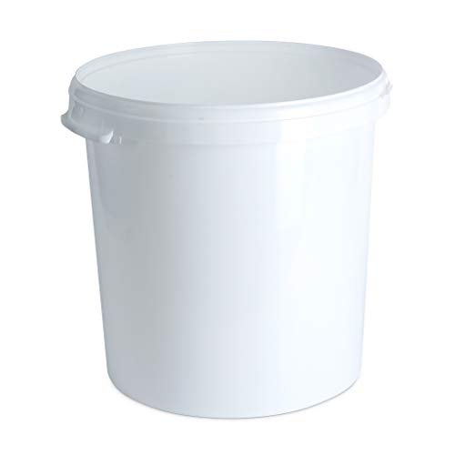 OIPPS 30 Litre Buckets White Plastic with Lid | Garden Outdoor Store