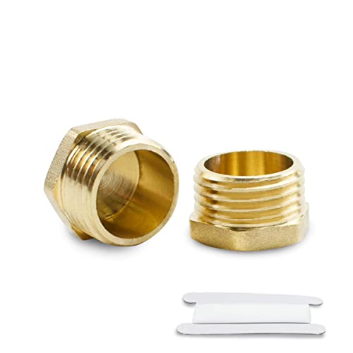 Bwintech 2 Pcs 1″ Male BSP Thread Brass Male Cap Hex Socket Pipe Plug ...