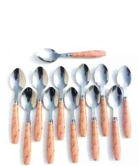 Buy Wofier Stainless Steel Marble Spoon with Ceramic Handle Set - Home ...