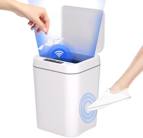 AMERTEER Automatic Trash Can - Touchless Bathroom Trash Can with Lid ...