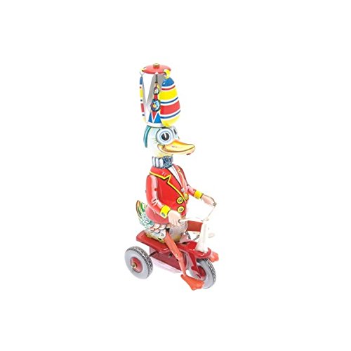 clock work wind up tin duck on trike mechanical clockwork retro tin toy ...