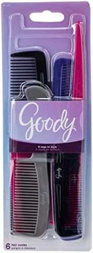 Amazon.com : Goody - Hair Products Family Set of 6 Combs - Assorted ...