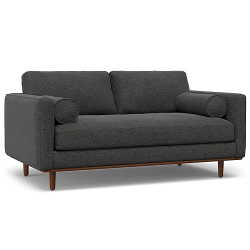 SIMPLIHOME Morrison Mid-Century Modern 72 Inch Wide Sofa in Charcoal ...