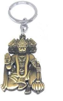 Shri Panchmukhi Hanuman Ji Keychain Metal Key Ring For Bi-Cycle Bike ...