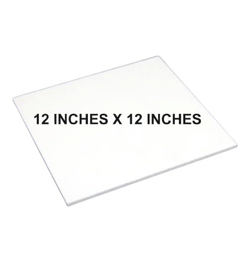 NEILL® High Gloss White Acrylic Square Sheet 3mm Thickness, Size 12" x ...
