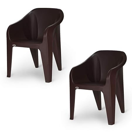 Plastic Chair Golden Color Pack of 2 : Amazon.in: Home & Kitchen