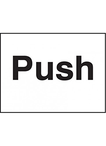 Caledonia Signs 27028A "Push" Sign, Self Adhesive Vinyl, 100 mm x 75 mm ...