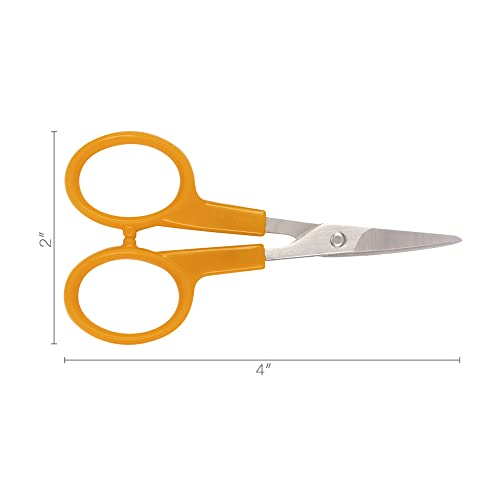 Fiskars 98087097J Curved Craft Scissors, 4 Inch, Steel and Orange ...
