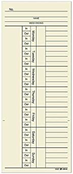 Adams Time Cards, Weekly, 2-Sided, Overtime Format, 3-3/8" x 8-1/4 ...