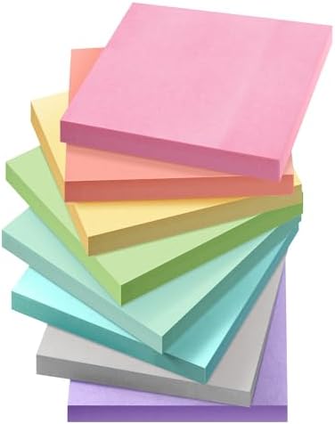 Amazon.com : GOTIDEAL Sticky Notes, 8 Pads, 3x3 inches Stick Notes, 800 ...