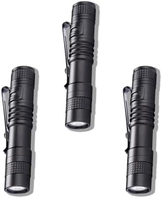 Cussity 3 Packs LED Pocket Pen Flashlight, Mini Small Pen Lights Pocket ...