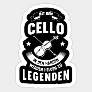 Amazon.com: Kiss Cut, Funny Sticker Cello Design for A Celist Vinyl ...