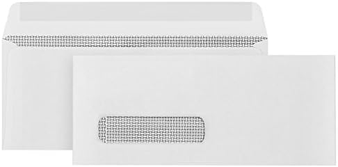 500#9 Single Window Security Envelopes, Thick Gummed Seal, Designed for ...
