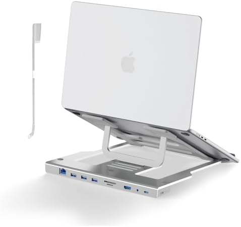 9-in-1 Triangular-Lock Laptop Stand with Docking Station for MacBook ...