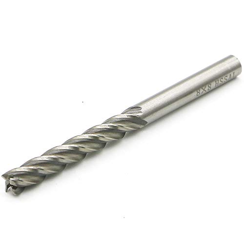 5/16" HSS End Mill 8mm Cutting Dia 8MM Shank Dia Extra Long Straight ...