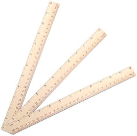 Amazon.com: Wood Ruler 12 Inch, 3 Pack Wooden Ruler, Metric Ruler ...