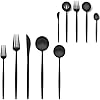 Amazon.com | EUIRIO 40-Piece Matte Grey Black Silverware Set, Modern ...