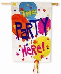 Amazon.com : FlagandBanner The Party is Here Banner (Size) : Outdoor ...