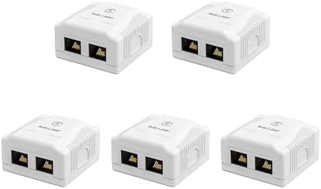 iwillink RJ45 Surface Mount Outlet Box, 2 Port Cat6 Junction Box ...