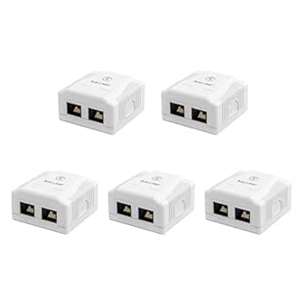 iwillink RJ45 Surface Mount Outlet Box, 2 Port Cat6 Junction Box ...