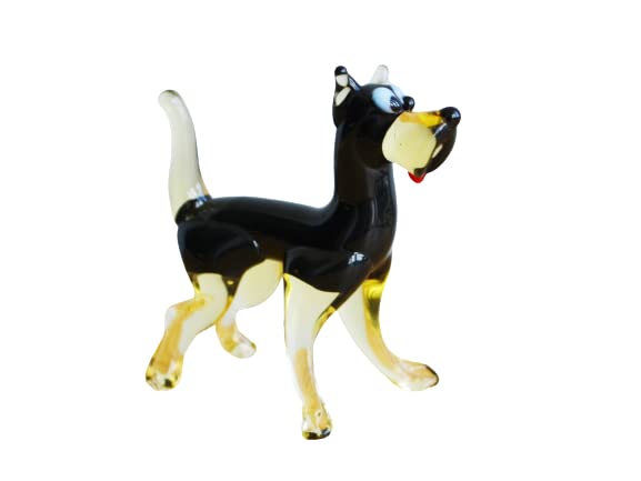 Amazon.com: Black Glass Dog Figurines Blown Glass Dog Sculpture ...