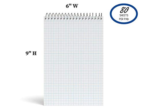 Snapklik.com : Graph Ruled Notepad 6 X 9, Quad Ruled Graph Paper Spiral ...
