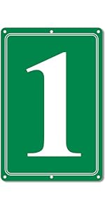 Amazon.com : i-CowFun Premium Aluminum Number Signs 12, Metal 12" X 8 ...