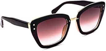 Amazon.com: Stacle Women's Designer Squared Cat-Eye Sunglasses Brown ...
