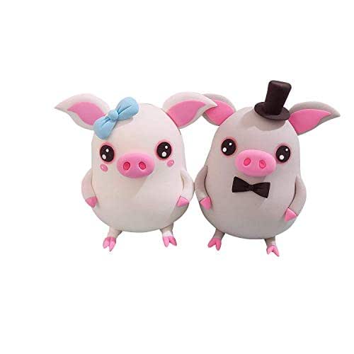 Amazon.com: Wedding cake topper Cute Pigs wedding clay doll, - Pigs ...