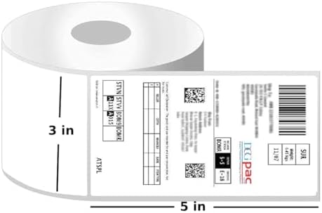 DCGPAC Direct Thermal (DT) Shipping 400 Labels Printer Sticker Roll ...