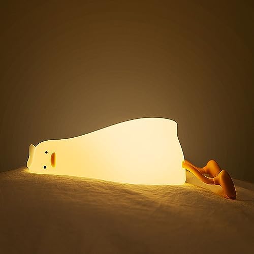 Hplvetoys Lying Flat Duck Cute Night Light,Touch Control, Type-C ...