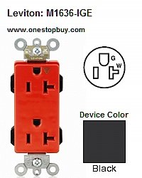 Amazon.com: Leviton m1636-ige NEMA 5 – 20R 2P3 W lev-lok Duplex receptáculo Decora Plus Aislado ...