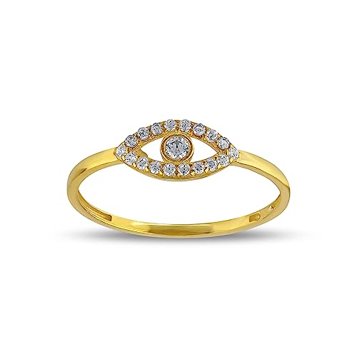 Amazon.com: Evil Eye Rings for Women, Diamond 14K Gold Plated 925 Sterling Jewelry – Gold Rings ...