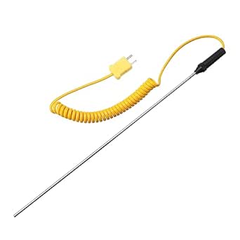 MECCANIXITY Surface Thermocouple 7.6" Probe K Type Yellow Coiled Wire ...