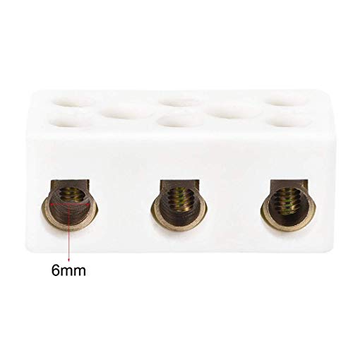 TA-VIGOR 3 Way Ceramics Terminal Blocks, 25A High Temp Porcelain ...
