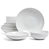 Amazon.com | over&back Stoneware Dinnerware Set – 16-Piece Stone plates ...