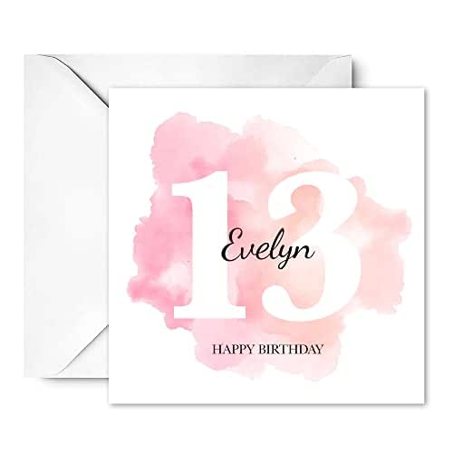 Personalised 13th Birthday Card for Girls - Birthday Card for 13 Year ...