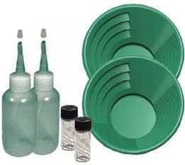 Sluice Monkey (2 Pack) 12" Green Gold pan panning kit with 4-oz Sniffer ...