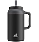 Amazon.com | POWCAN 40 oz Tumbler with Handle, 2-in-1 Straw and Sip Lid ...
