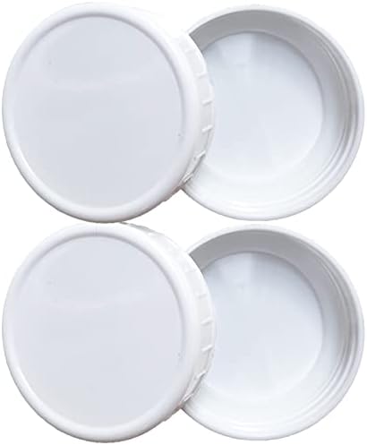 20 Pieces White Plastic Mason Jar Lids with Silicone Grommets, BPA Free ...
