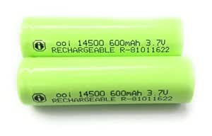 2 PEC Flat Head AA - 600mAh 3.7v Reachargeble Battery for Toys, Remote ...