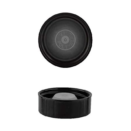 Amazon.com: 12PK POLYSEAL SCREW CAPS 28/400 CT BLACK RIBBED PHENOLIC ...