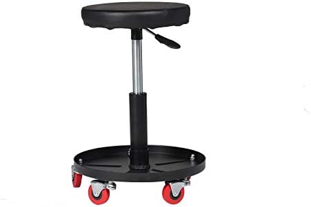 COSTWAY 150kg/330lbs Capacity Rolling Mechanic Stool, Height Adjustable ...