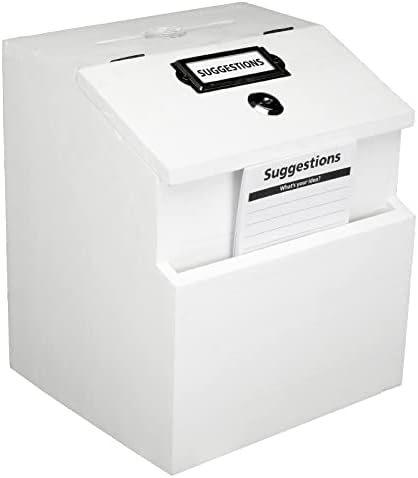 Amazon.com: Juvale Wooden Suggestion Box with Lock and Keys, Brown ...