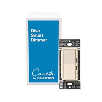 Lutron Diva Smart Dimmer Light Switch for Caseta Lighting (Lutron Smart Hub Required), for LED ...