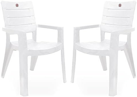 Cello Jordan Plastic High Back Armchair, 1pc(White) : Amazon.in: Home ...