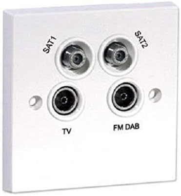 K M Electronics® QUADPLEXED Sky Satellite TV DAB Aerial Wall Socket ...